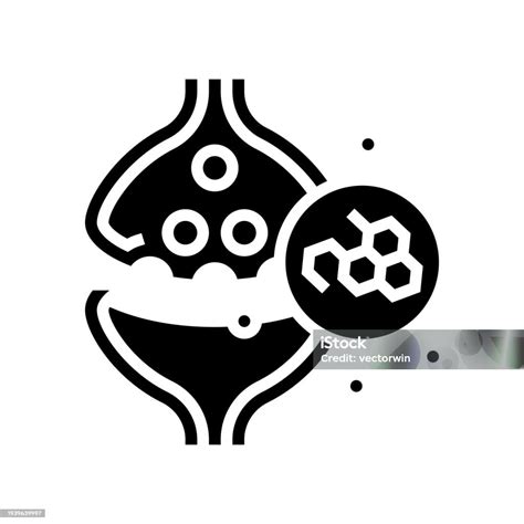 신경 전달 물질 신경 과학 신경학 글리프 아이콘 벡터 일러스트 레이 션 건강관리와 의술에 대한 스톡 벡터 아트 및 기타 이미지