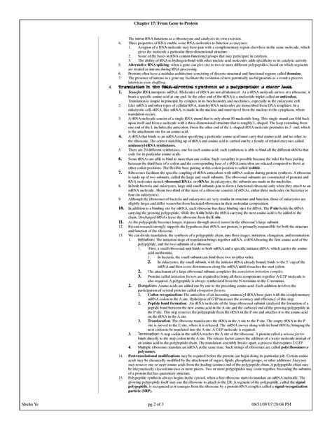 New Bio Notes 13 Biology Notes Chapter 17 From Gene To Protein The