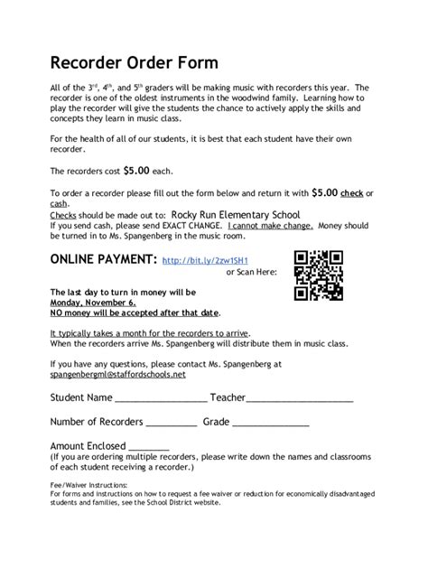 Fillable Online Recorder Order Form Fax Email Print Pdffiller