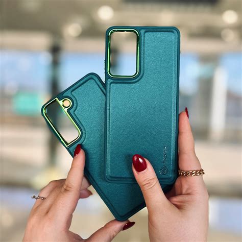 قاب گوشی سامسونگ چرمی دور سیلیکونی متال کیس Nillkin رنگ سبز Galaxy A54