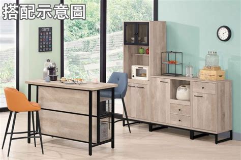風禾家具QA 123 4 KCO工業風橡木色1 5尺小餐櫃台中市區免運送到家碗盤櫥櫃 電器櫃 餐廳收納櫃 傢俱 Yahoo拍賣