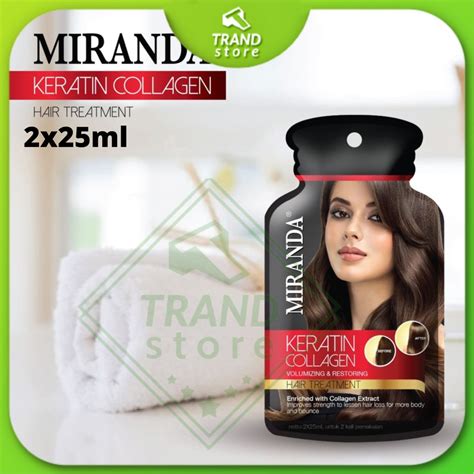 Jual Miranda Keratin Collagen Protein Smoothing Spray Shampoo Conditioner Perawatan Rambut