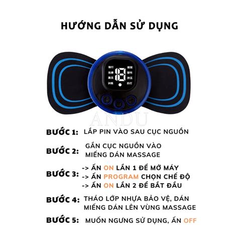 Máy Massage Xung Điện Cánh Bướm 8 Chế Độ Giúp Giảm Đau Nhức Cổ Vai Gáy Bắp Tay Lưng Hiệu Quả