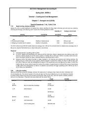 Accy Tute Wk Costing And Cost Management Tutorial Questions Docx