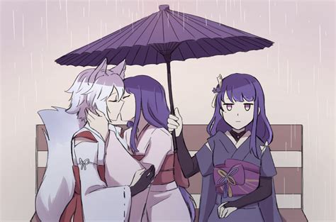 Raiden Shogun Makoto And Kitsune Saiguu Genshin Impact Drawn By Kaiyamon Danbooru