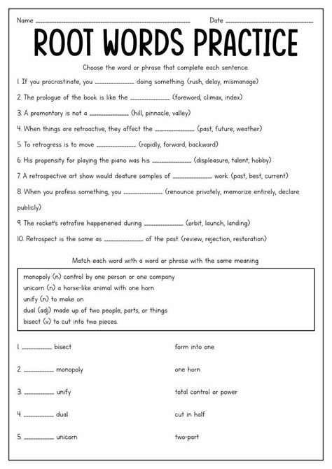 Root Words Worksheets Artofit