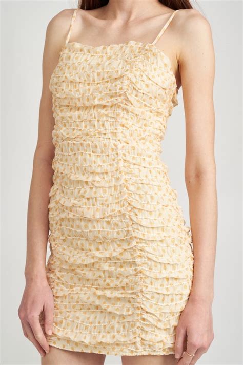 Spaghetti Strap Ruched Mini Dress Shop Ddmine