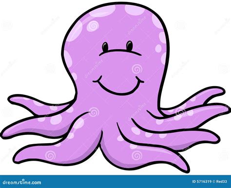 Purple Octopus Vector Stock Vector Illustration Of Lovable