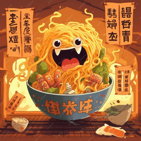 Premium Photo Gobble Up The Mighty Monster Ramen A Kawaii Japanese