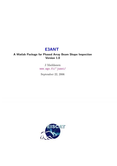 A Matlab Package For Phased Array Beam Shape Inspection