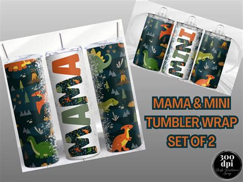 Mama Mini Tumbler Set Dinosaurs Dino Set Of Sublimation Design Oz And Oz