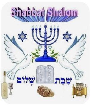 Shabbat Shalom With Doves And Menorah