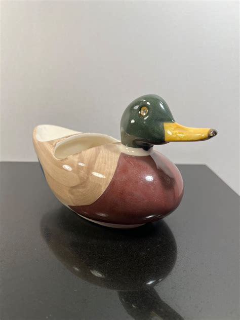 Vintage Ceramic Duck Planter Etsy