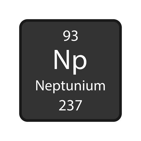 Neptunium Symbol Chemical Element Of The Periodic Table Vector Illustration 11587530 Vector