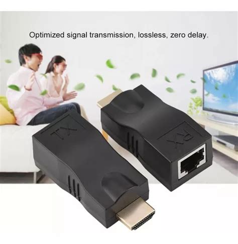 2 Extensor De Cable De Red Hdmi 30m A Rj45 Cat 5e Cat6 Meses Sin