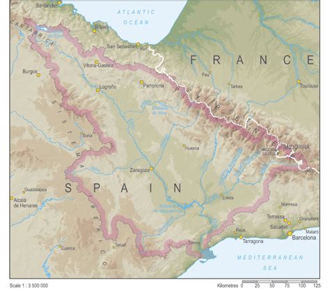 Ebro River Europe Map