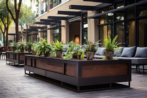 Premium Ai Image Large Rectangular Containers Planted Perennials