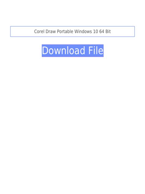 Corel Draw Portable Windows 10 64 Bit Pdf
