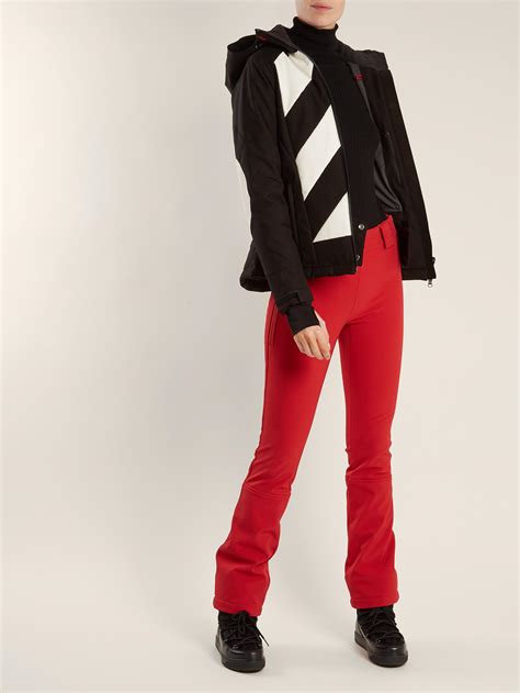 Perfect Moment Tignes Hooded Chevron Ski Jacket In Black Lyst