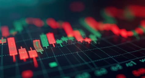 Digital Stock Market Chart Shows Financial Data With Red Green Indicators Trends Of Market