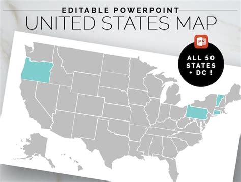 Editable Map United States Map Powerpoint Template Editable Template