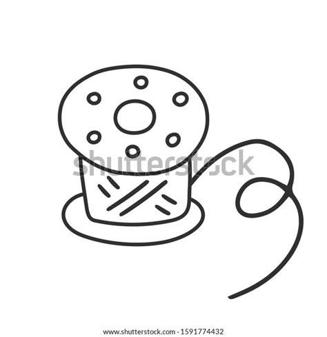 Sewing Machine Bobbin Vector Illustration Minimal Stock Vector Royalty Free