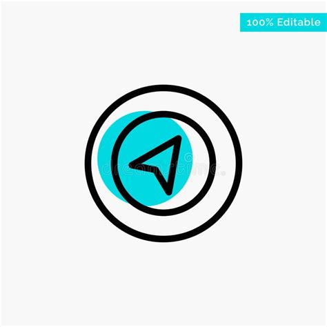 Gps Location Map Turquoise Highlight Circle Point Vector Icon Stock Vector Illustration Of