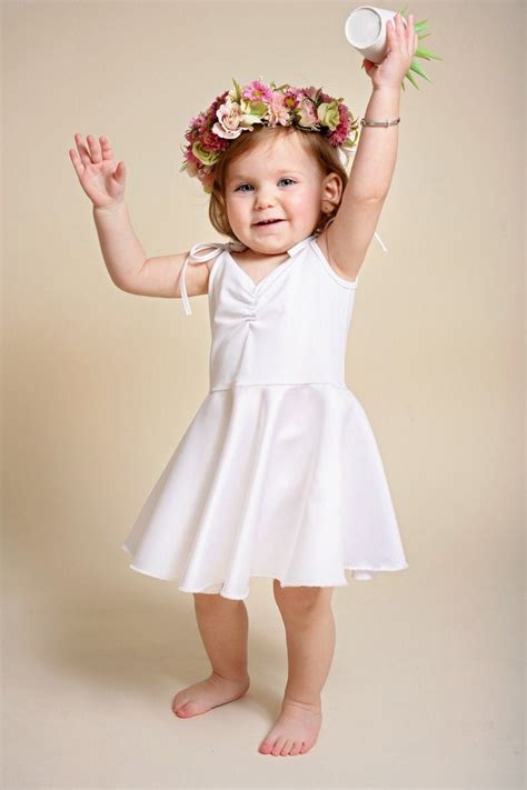 White Birthday Twirly Dress Flower Girl Etsy