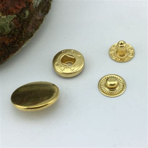 Solid Brass Round S Spring Snap Button 8 10 12 15 Mm Tich Etsy