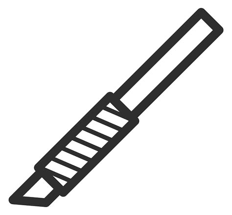 Icono De L Nea De Cuchillo De Artesan A Herramienta De Corte De Papel Vector Premium