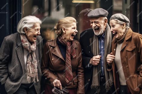 Premium Ai Image Group Of Senior People Bonding Outdoors Mature Group