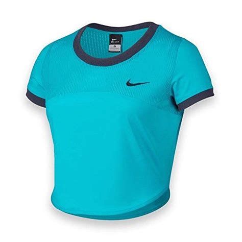 Nike Premier Womens Tennis Crop Top Omega Blue Size Large 799102 418