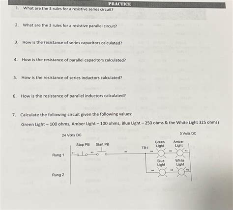 solved 1 what are the 3 rules for a resistive series