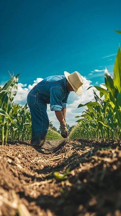 Free Farmer Tending Crops Image Farmer Agriculture Corn Download
