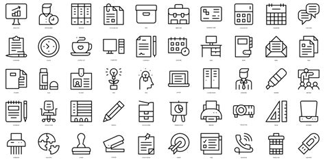 Set Of Cookery Icons Simple Line Art Style Vector Image