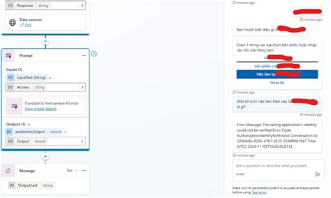 Bots Copilot Studio Error When Chat Flow Passes Through A Prompt