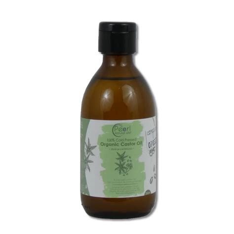 Organic Cold Pressed Castor Oil 250ml Glass Bottle Vegan Hexane