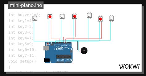 Mini Piano Ino Copy Wokwi ESP STM Arduino Simulator