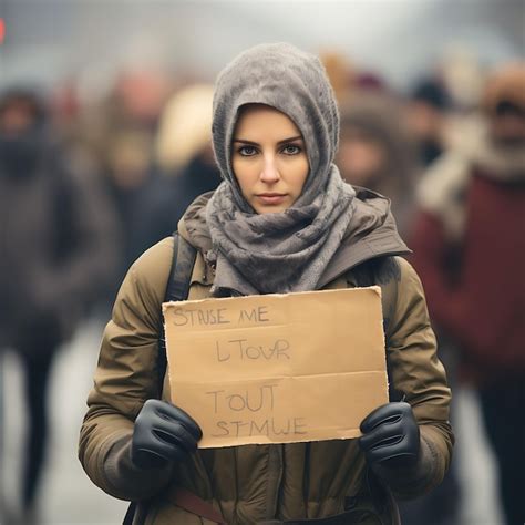 Premium Ai Image Photoshoot Of Silent Protest Woman Holding A Placard