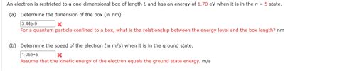 solved an electron is restricted to a one dimensional box of