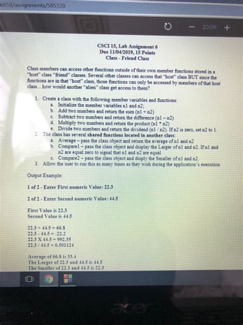 Solved 6858assignments585328 200m Csci 15 Lab