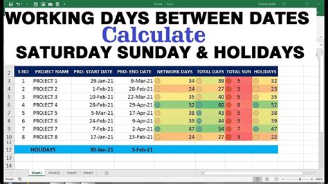 How To Calculate Net Working Days In Excel Excluding Weekends And Holidays Printable Timeline