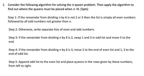 Solved Consider The Following Algorithm For Solving The Chegg