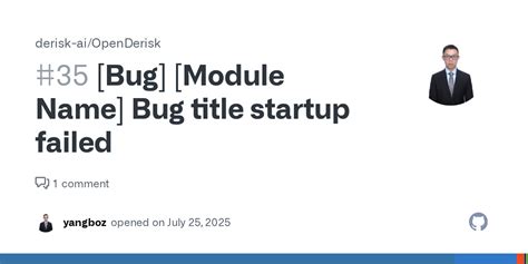 Bug Module Name Bug Title Startup Failed · Issue 35 · Derisk Aiopenderisk · Github
