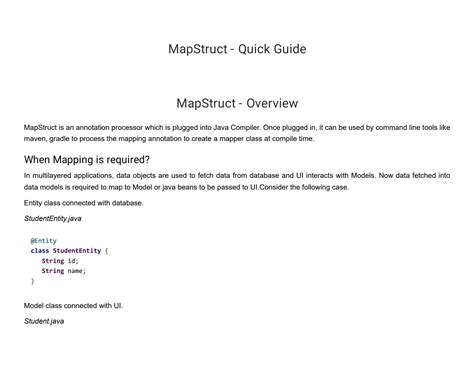 SOLUTION Mapstruct Quick Guide Studypool