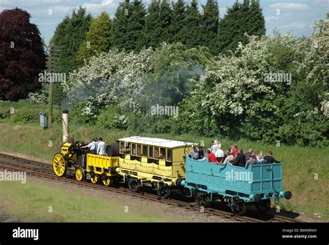 A Replica Of Stephensons Rocket Steam Locomotive On The Great Stock