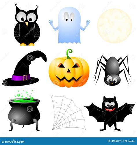Halloween Illustration Spooky Elements Stock Illustration