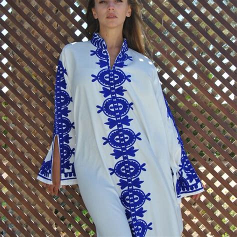 Elegant Black Embroidered Kaftan Dress Cotton Caftan Max Etsy
