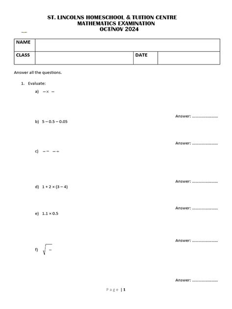 Maths Test Pdf Mathematics Teaching Methods And Materials