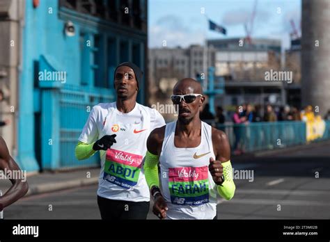 Mo Farah And Bashir Abdi Running In The Vitality Big Half Half Marathon